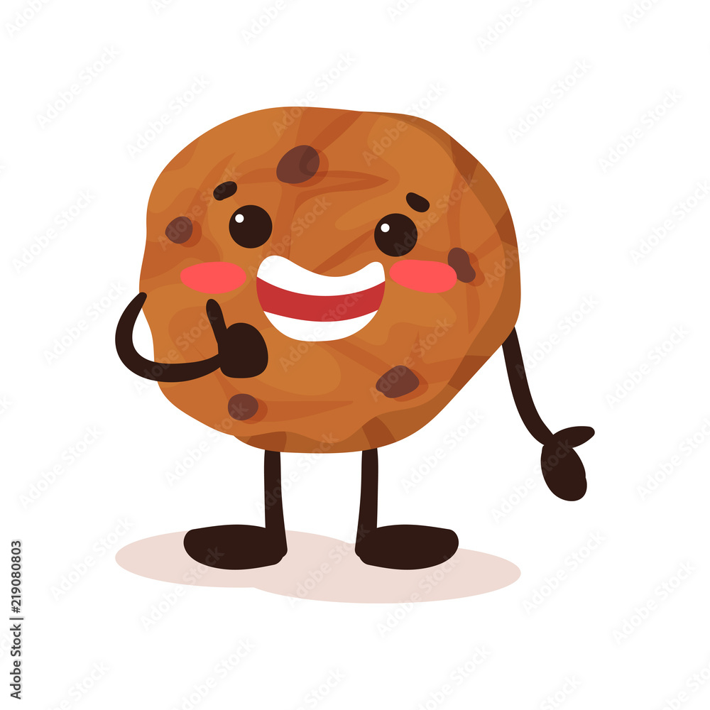 Cute Cookie With Smiling Face Funny Humanized Pastry Cartoon Character cute-cookie-with-smiling-face-funny-humanized-pastry-cartoon-character