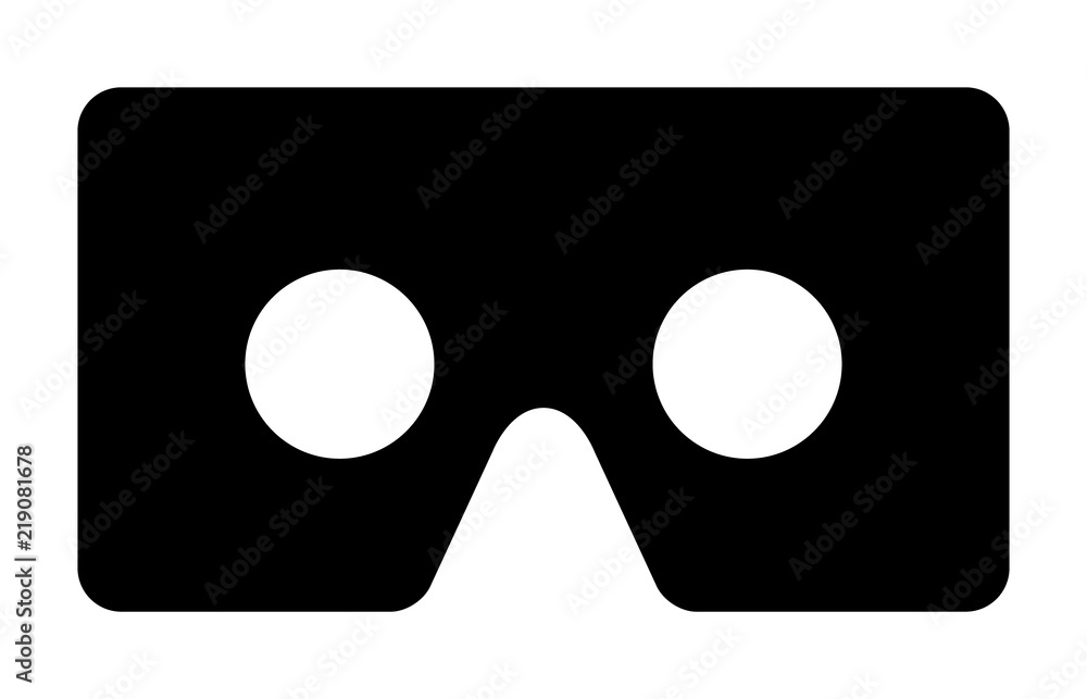 Cardboard virtual reality head mount viewer for smartphones flat vector ...