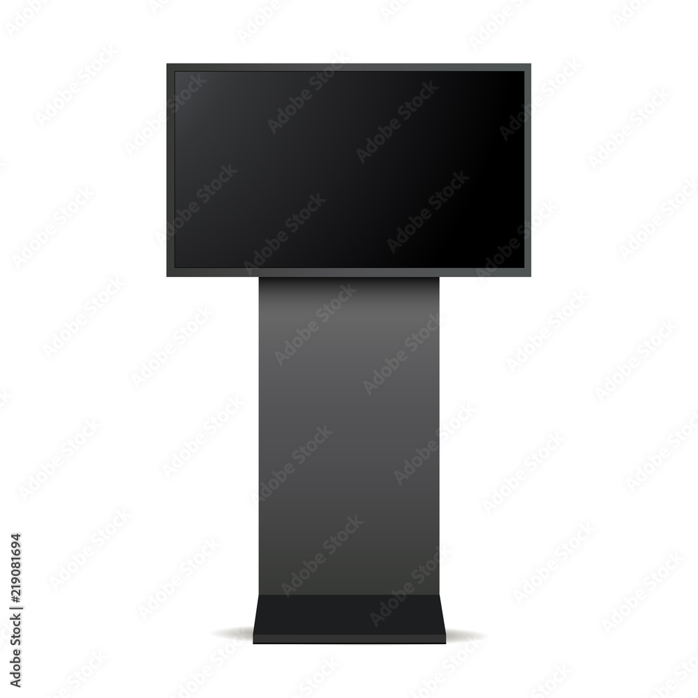 Digital signage monitor mockup - front view. Vector illustration Stock ...