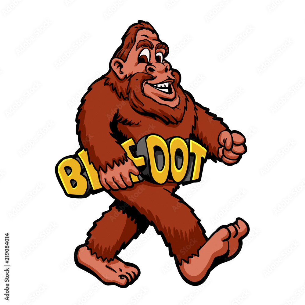 Walking bigfoot cartoon illustration Stock Illustration | Adobe Stock