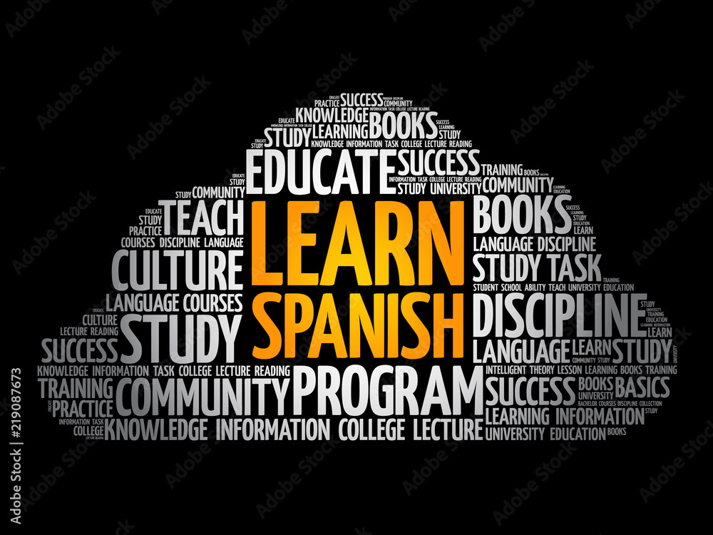 Spanish Words Collage