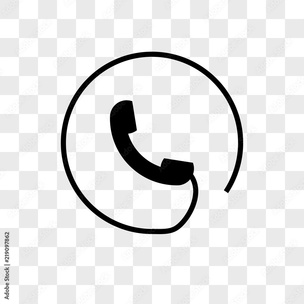 Phone vector icon on transparent background, Phone icon Stock Vector ...