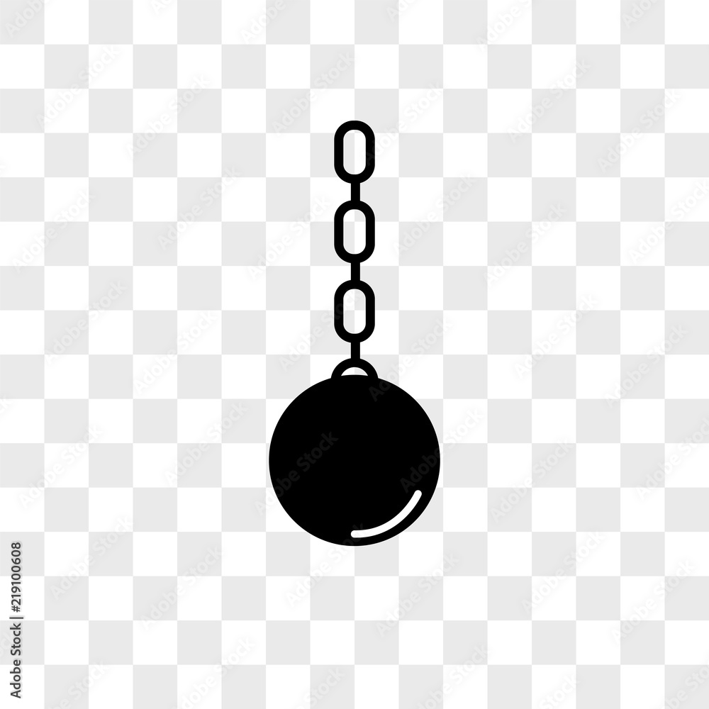 Wrecking Ball vector icon on transparent background, Wrecking Ball icon ...