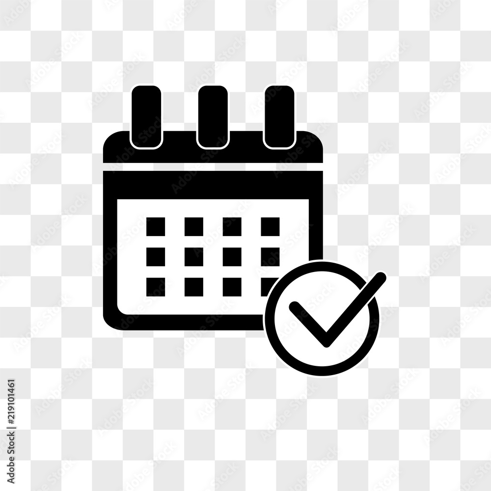 Calendar check vector icon on transparent background, Calendar check ...