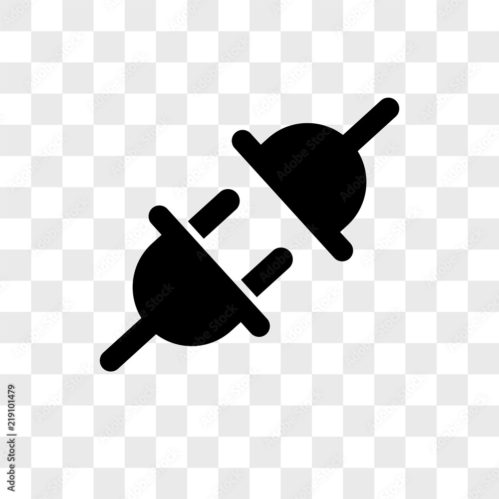 Plug vector icon on transparent background, Plug icon Stock Vector ...