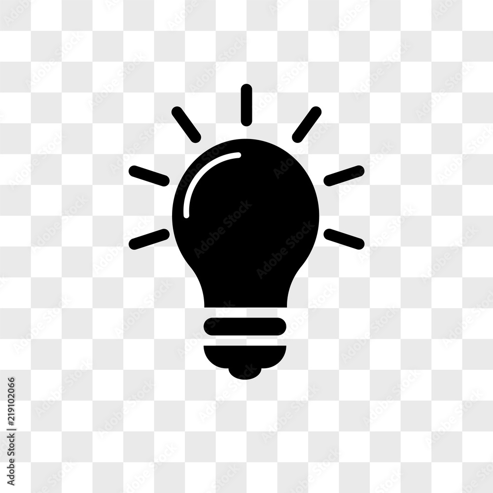 Light Bulb vector icon on transparent background, Light Bulb icon Stock ...