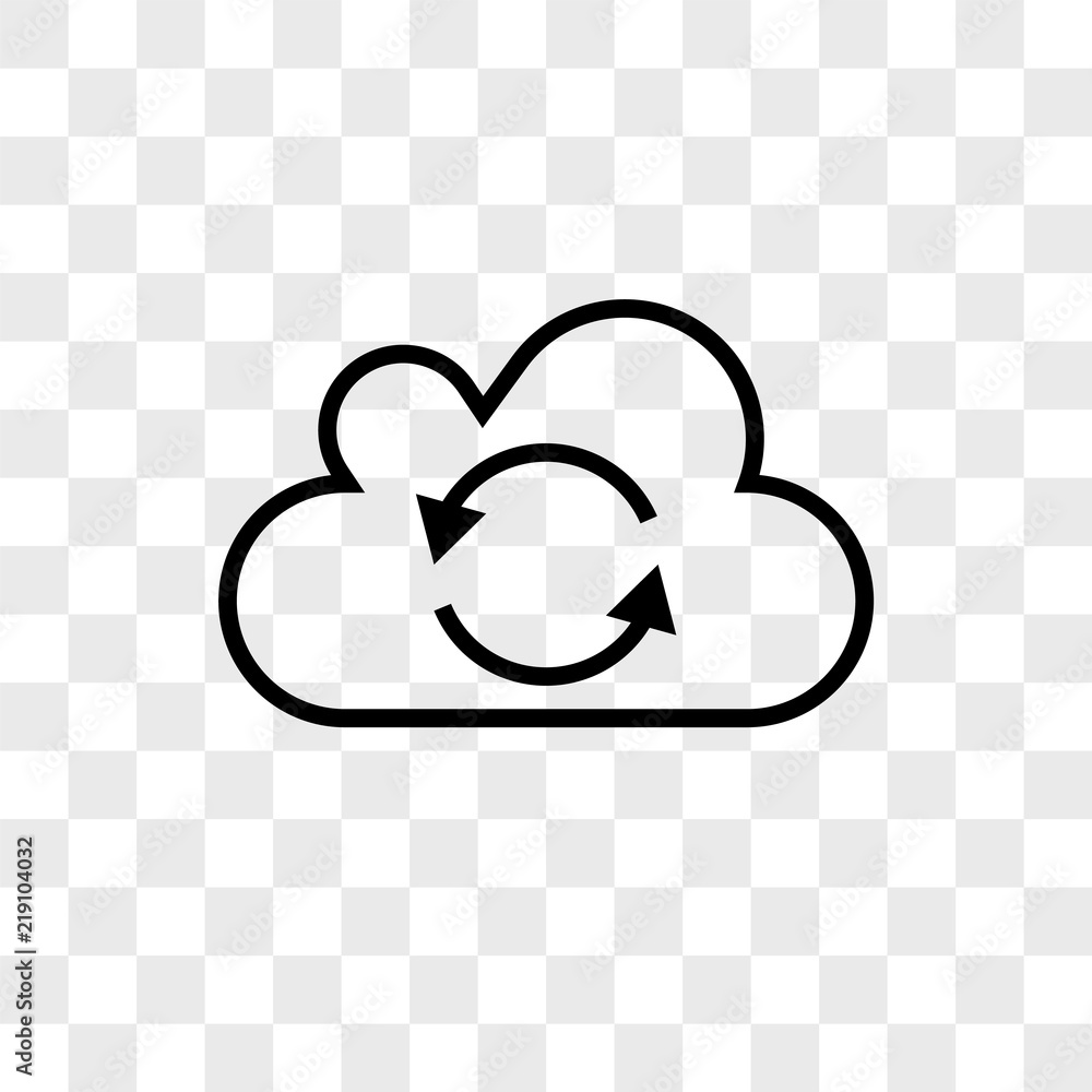Cloud reload vector icon on transparent background, Cloud reload icon ...