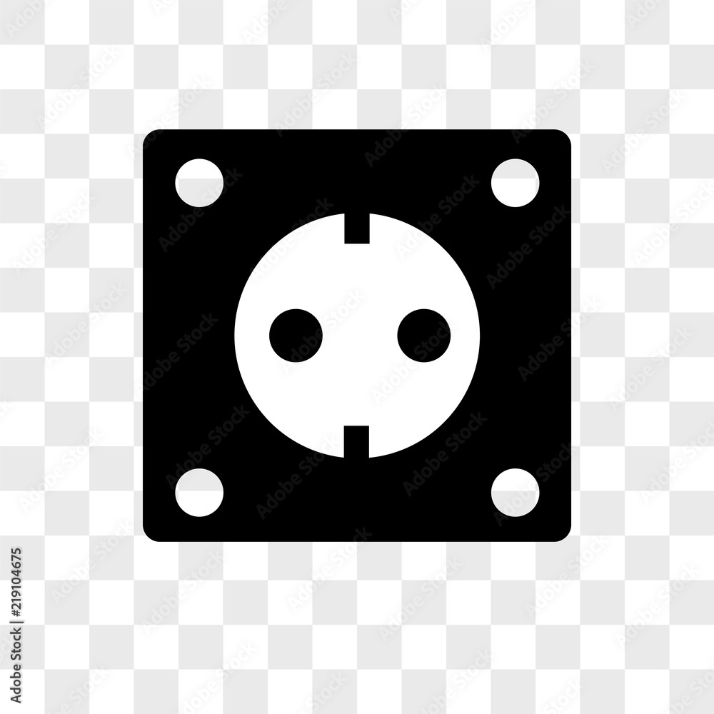 Socket vector icon on transparent background, Socket icon Stock Vector ...