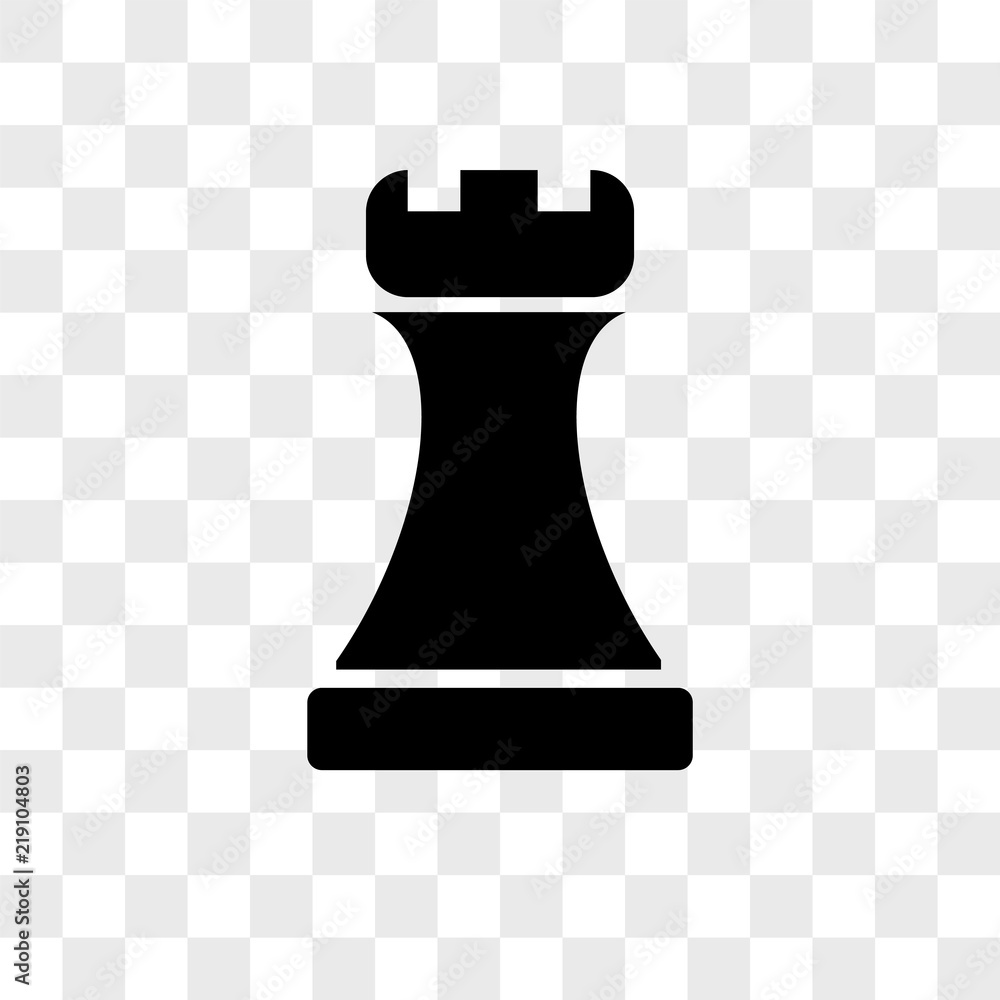Tower chess piece or fort building part vector icon on transparent ...