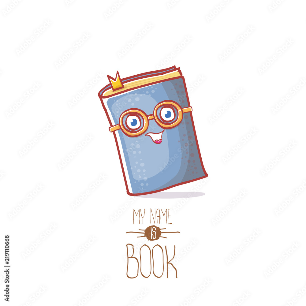 cute cartoon book character with eyes isolated on white background. My ...