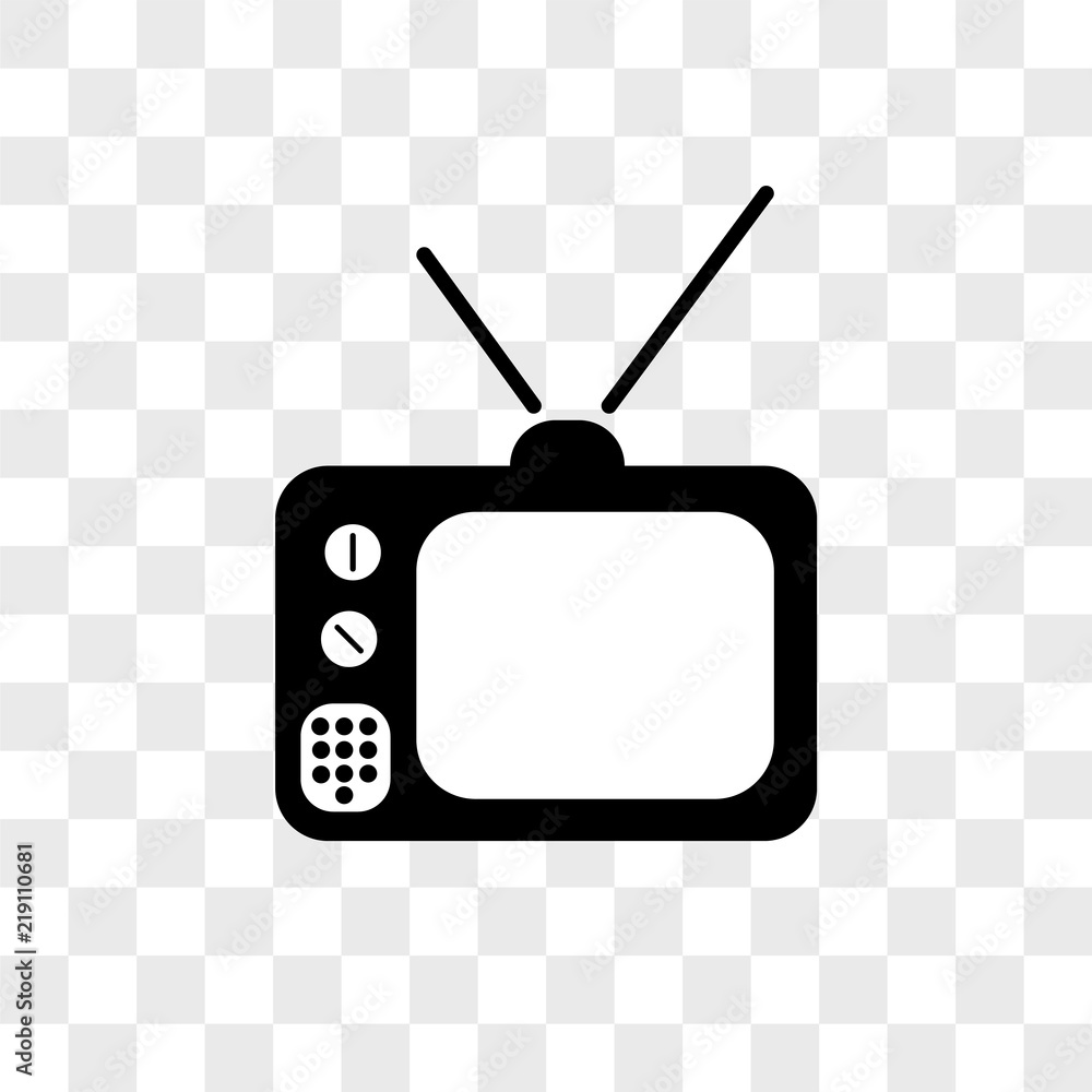 Tv vector icon on transparent background, Tv icon Stock Vector | Adobe ...