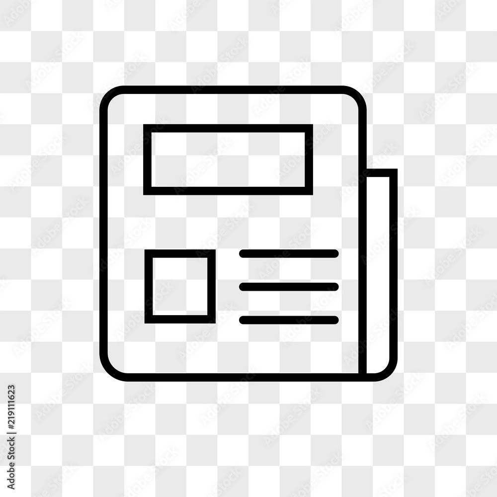 Newspaper vector icon on transparent background, Newspaper icon Stock ...