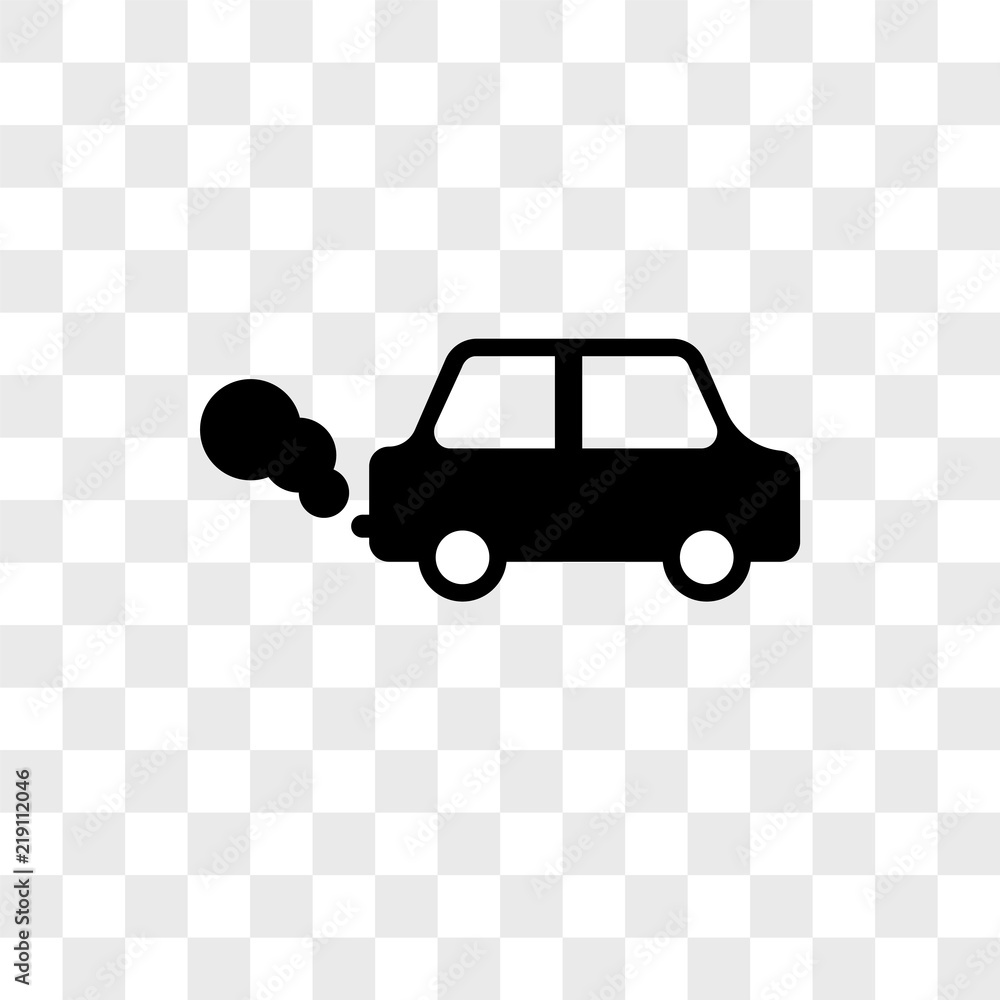 Car Pollution vector icon on transparent background, Car Pollution icon ...