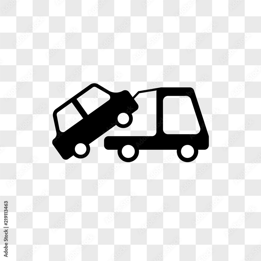 Towing a Car vector icon on transparent background, Towing a Car icon ...
