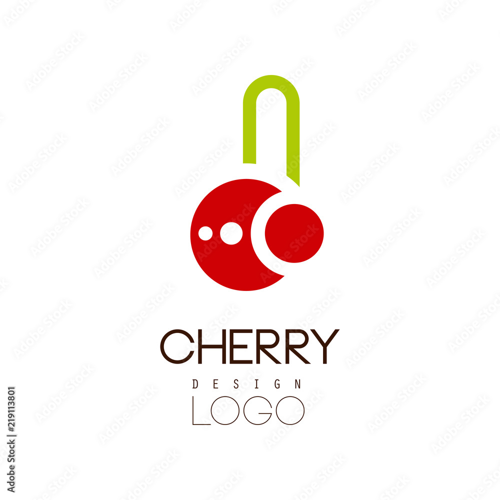 Cherry logo design, creative template can be used for cafe, bar, club ...