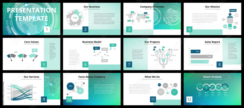 Business presentation templates Stock Vector | Adobe Stock