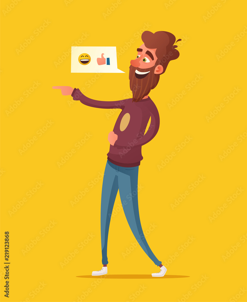 Funny joke. Loud laughing. Cartoon vector illustration Stock Vector ...