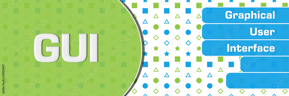 GUI - Graphical User Interface Green Blue Basic Shapes Text Horizontal ...