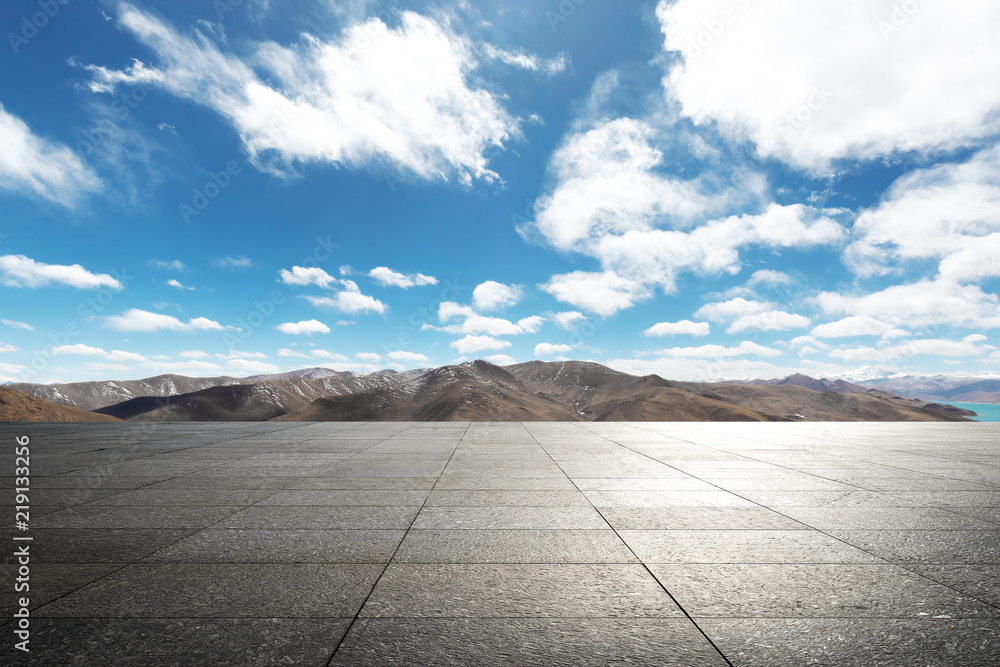 empty ground with blue sky Stock-Foto | Adobe Stock