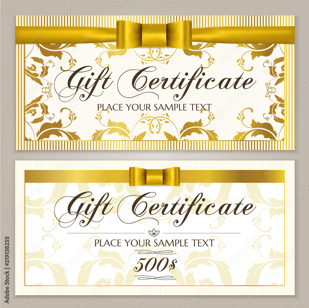 Gift certificate template (Gift Voucher layout, Coupon template). Gift ...