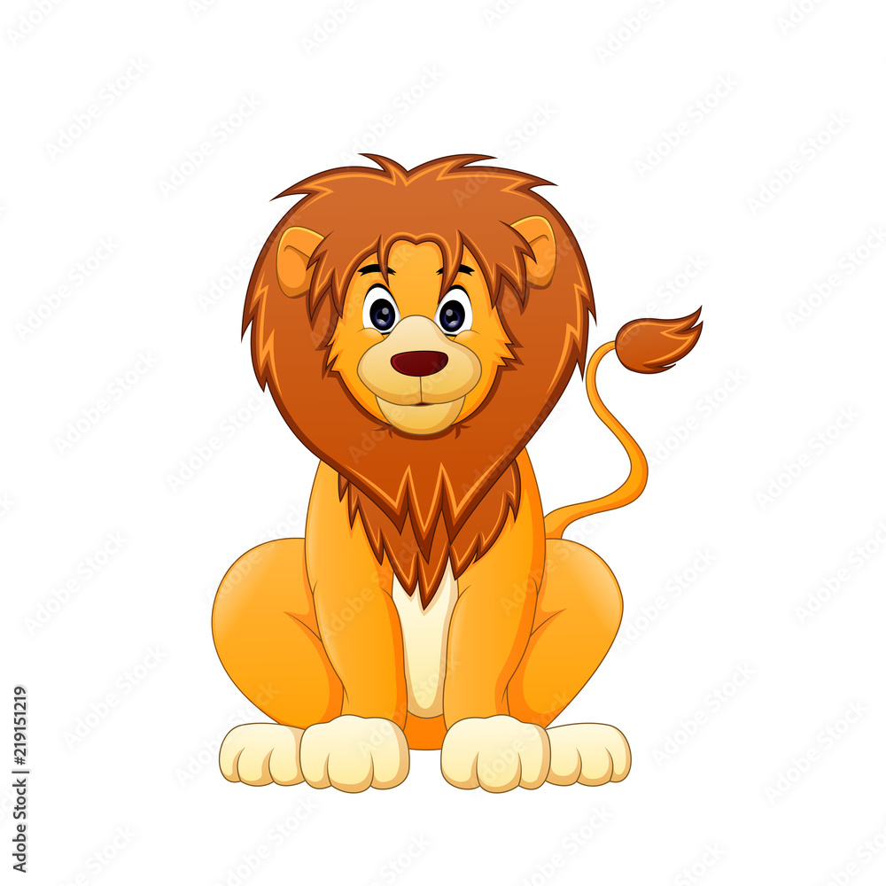 Cute lion king cartoon vector illustration Stock Vector | Adobe Stock