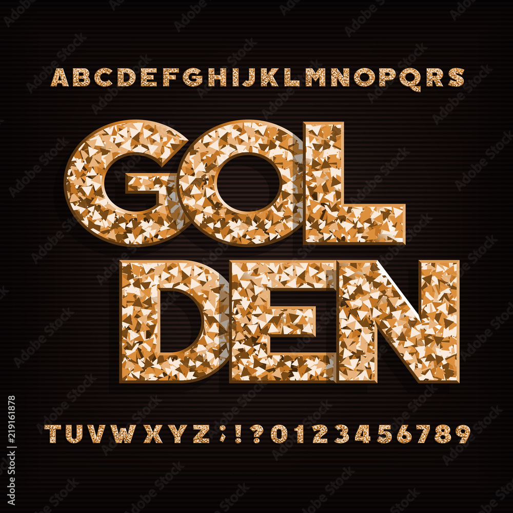 Poster Golden alphabet font – Wall Art | UkPosters