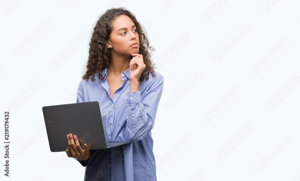 Confused Woman At Computer