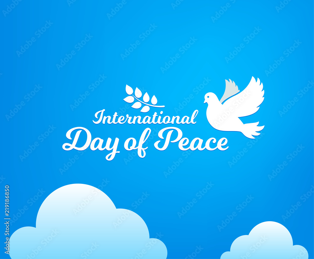 International day of peace. Concept illustration with dove of Peace day ...