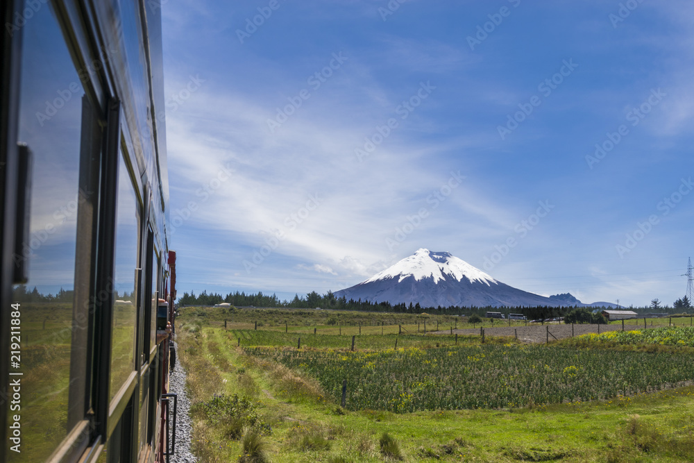 A view from the window of the famous 'Train of the Volcanoes' route ...
