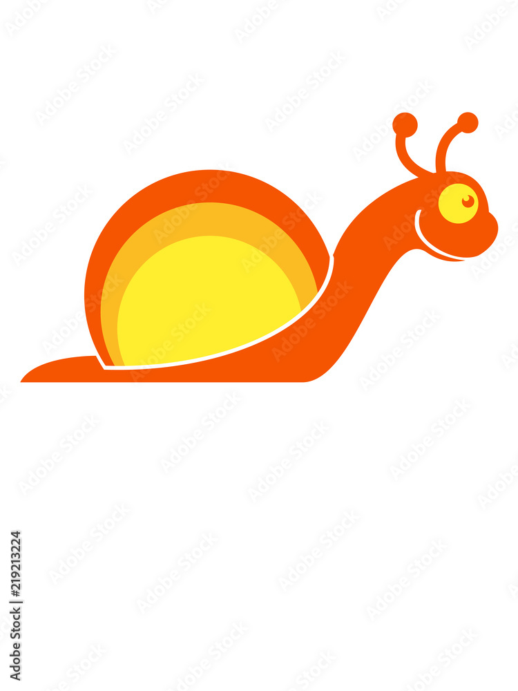 süß niedlich schnecke schleimig klein schneckenhaus kriechen comic ...