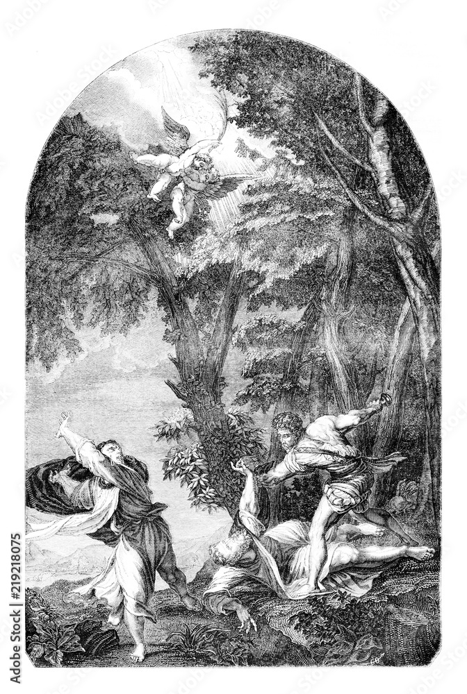 The Martyrdom of St Peter, by Titian, vintage engraving Stock ...