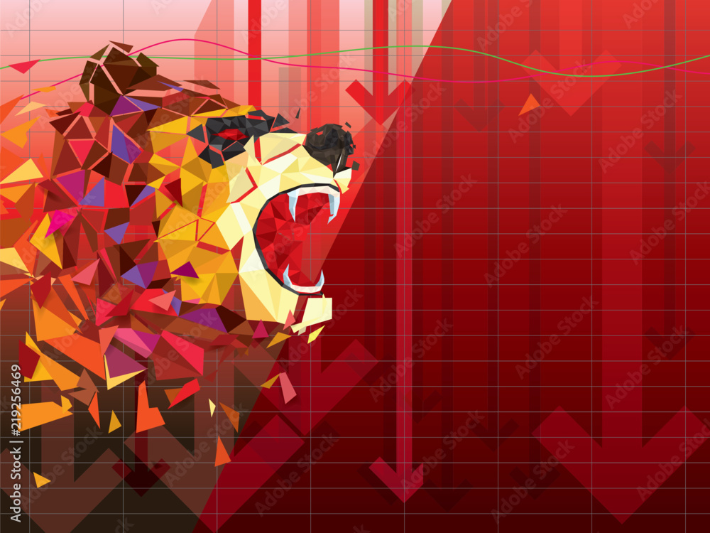 Bearish symbols on stock market vector illustration. vector Forex or ...