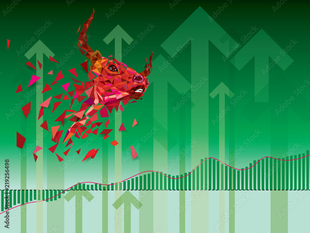 Bullish symbols on stock market vector illustration. vector Forex or ...