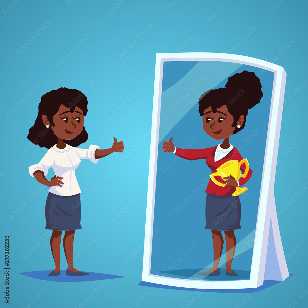 Child Looking In Mirror Clip Art
