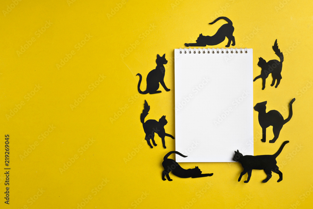 Crafts for the concept celebration of Halloween - figures of a black ...