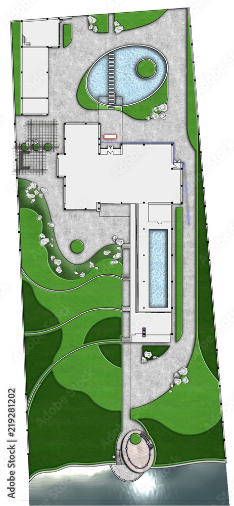 Site development plan, cut out illustration Stock Illustration | Adobe ...