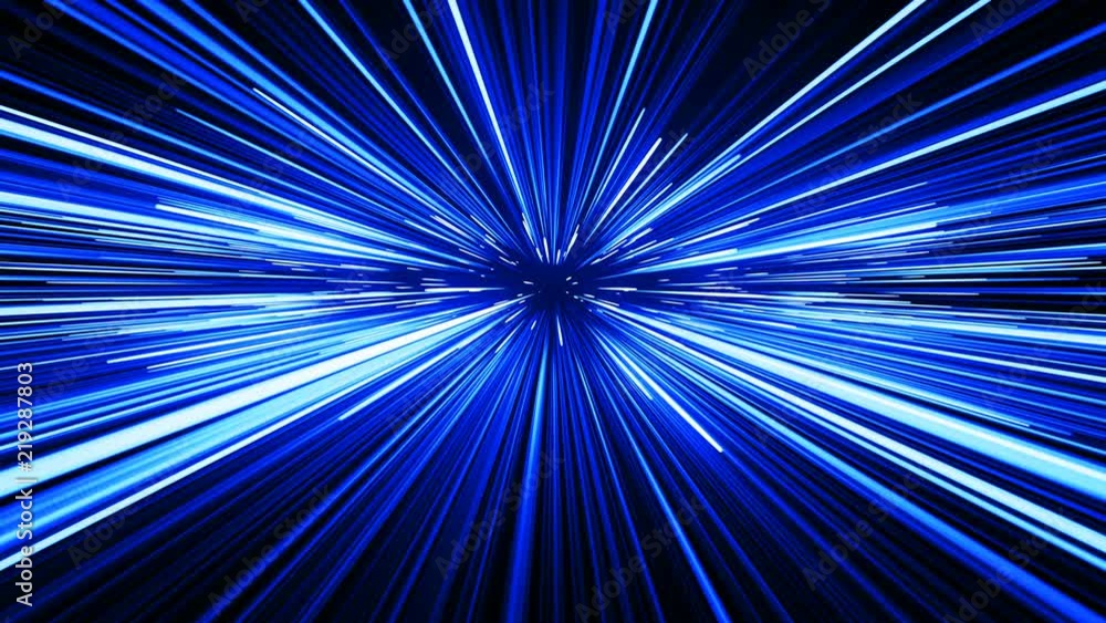 Beautiful Fast Space Travel Through Stars Trails Blue Color. Abstract ...