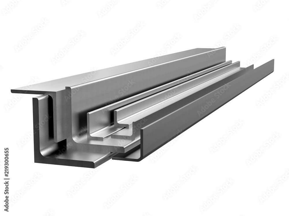 Galvanized steel channel. Metal products. 3d illustration Stock ...