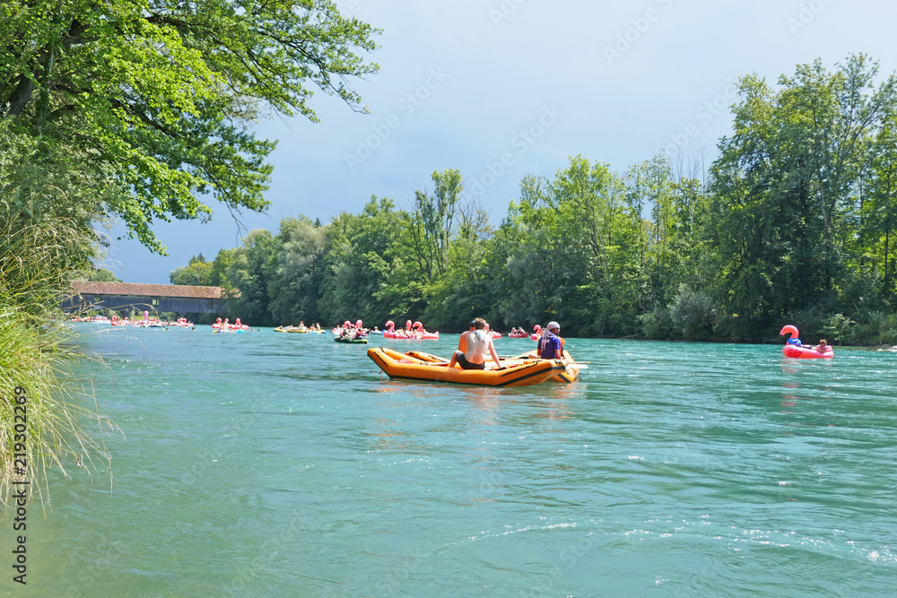 Aare bei Belp, Bern, Schweiz Stock-Foto | Adobe Stock