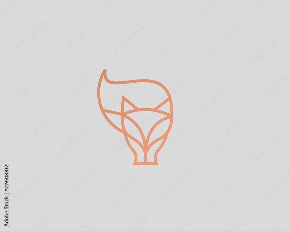 Linear fox logo design. Animal wildlife vector logotype. Stock Vector ...