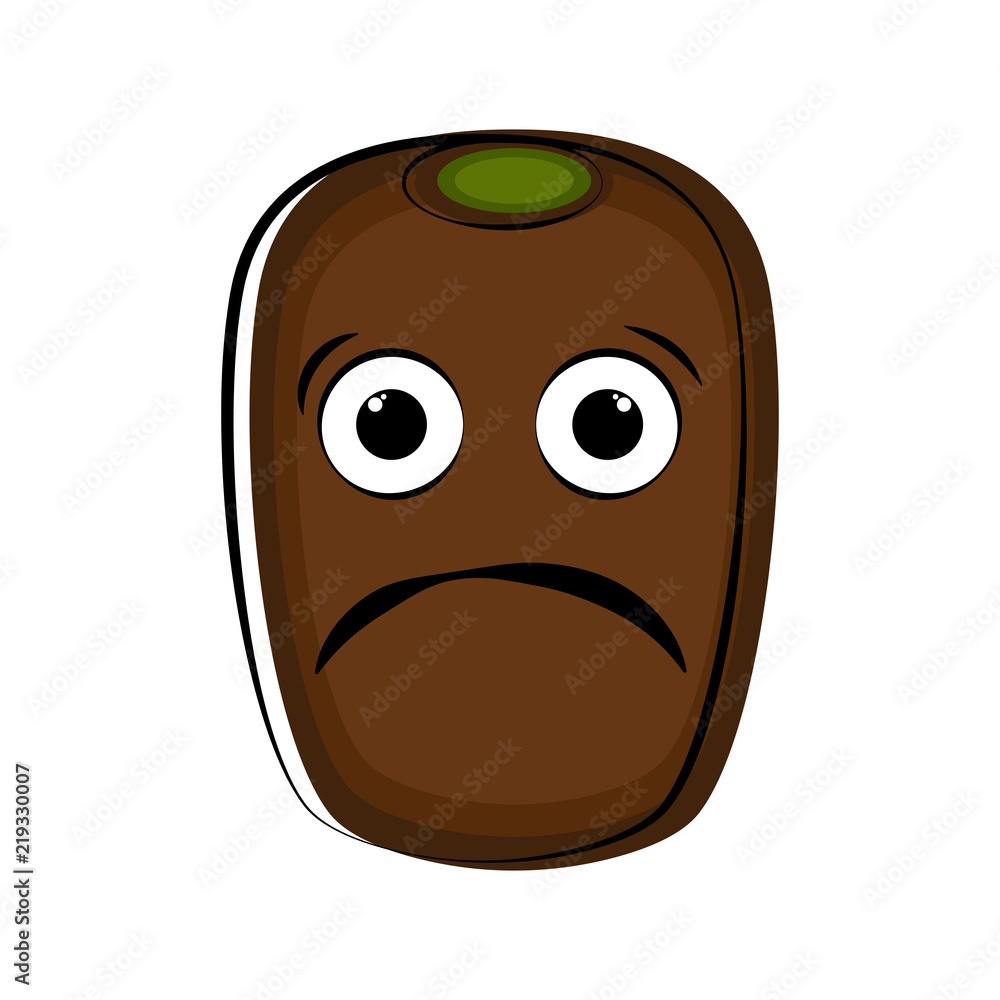 Sad kiwi fruit cartoon character emote Stock Vector | Adobe Stock