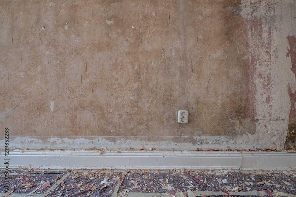 vintage plaster wall texture with old electric plug socket Stock Photo ...
