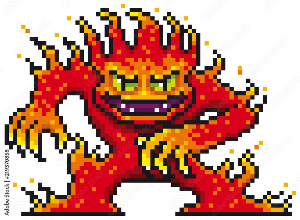 Vector illustration of Cartoon Monster - Pixel design Stock Vector ...