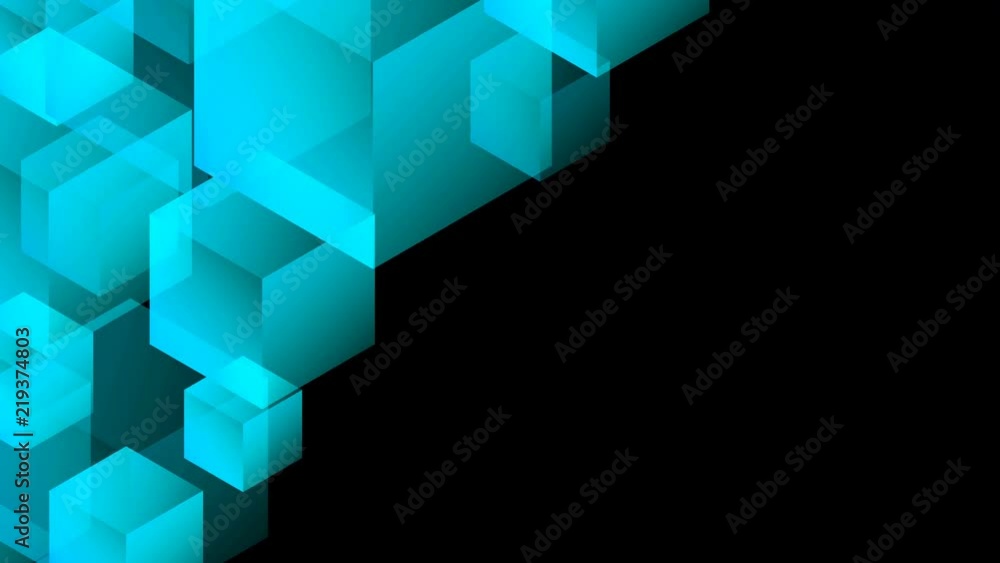 Abstract transparent 3D isometric virtual cube box moving pattern ...
