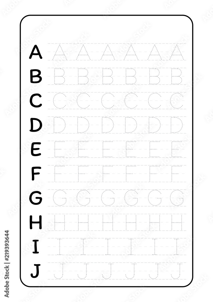 Alphabet letters tracing worksheet with alphabet letters. Basic writing ...