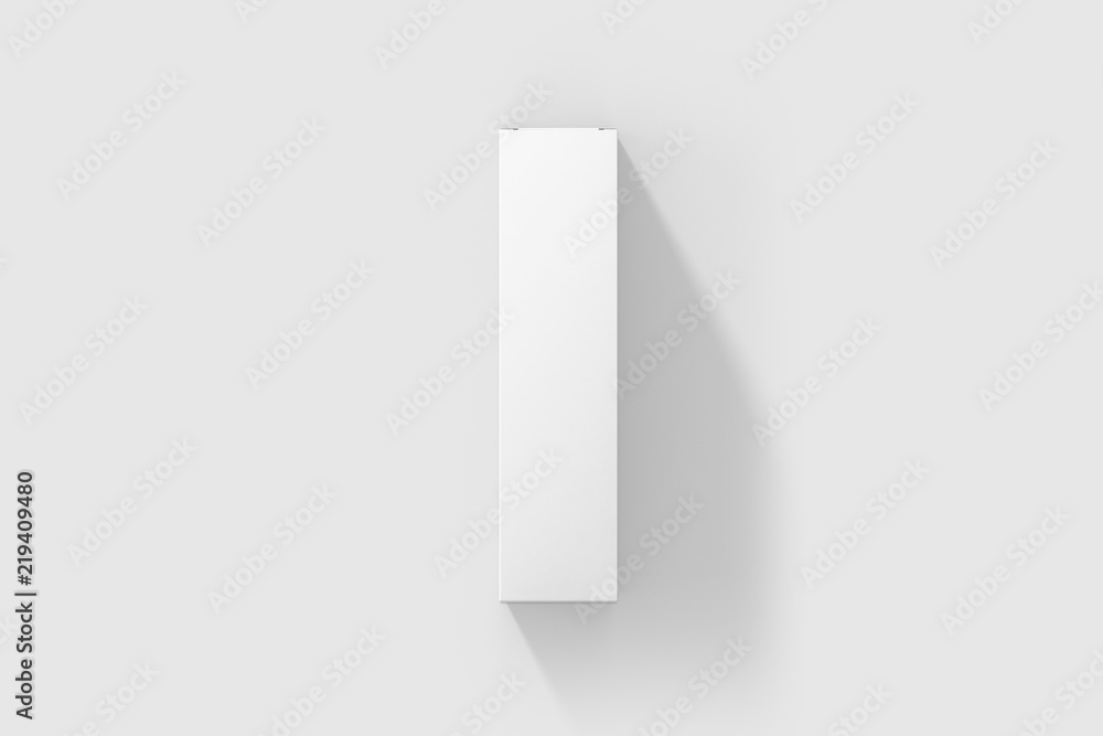 Photorealistic Long Rectangle Cardboard Package Box Mockup on light ...