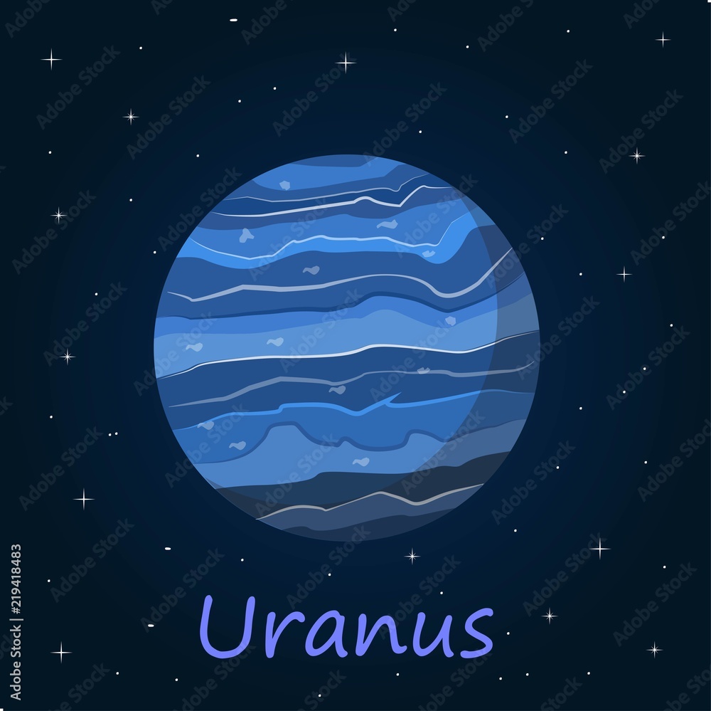 Vecteur Stock Uranus is the seventh planet from the Sun. It has the ...