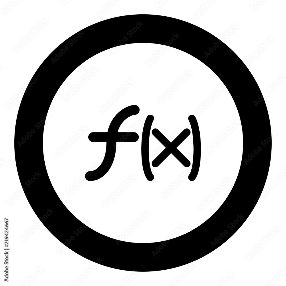 Symbol function icon black color in round circle Stock Vector | Adobe Stock
