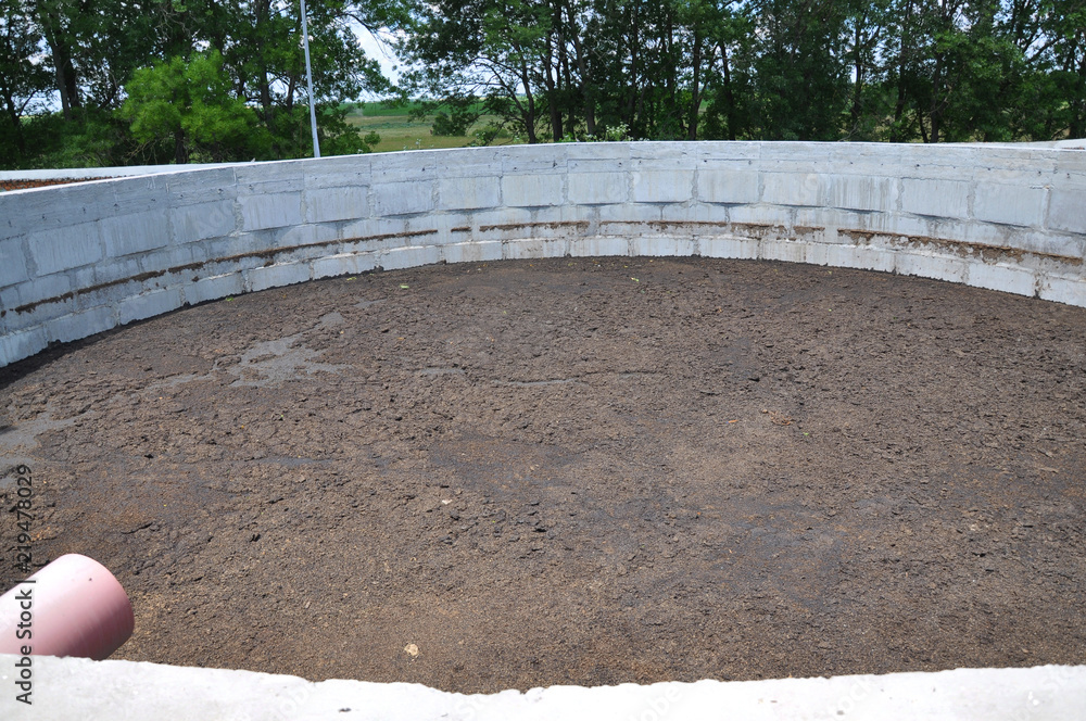 Concrete compost for manure on a farm Stock Photo | Adobe Stock