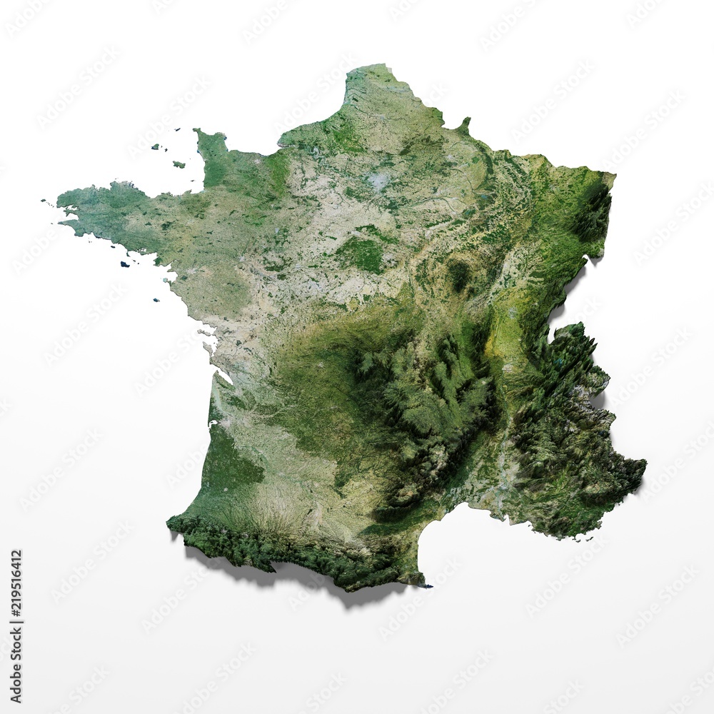 Carte de France 3D Stock Illustration | Adobe Stock